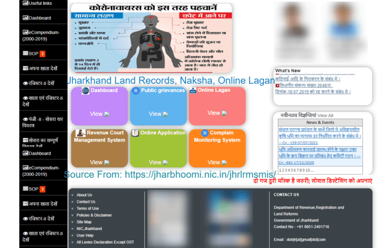 Jharbhoomi.nic.in - Jharkhand Land Records, Naksha, Online Lagan